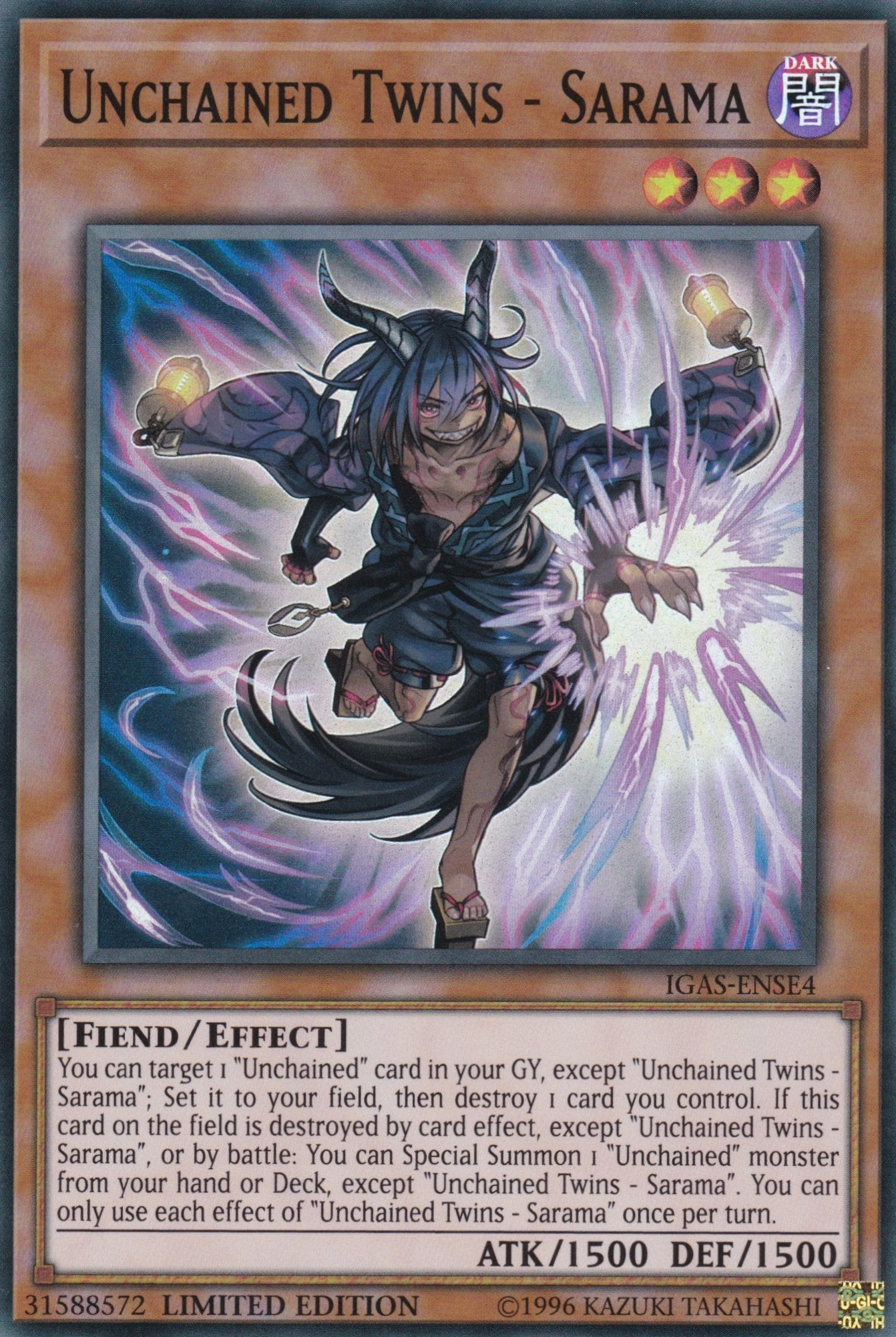 Unchained Twins - Sarama - Yugipedia - Yu-Gi-Oh! wiki