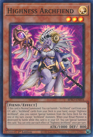 Highness Archfiend - Yugipedia
