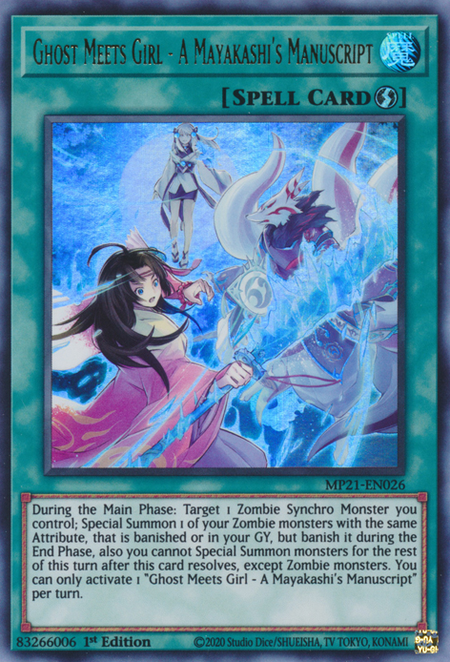 Ghost Meets Girl - A Mayakashi's Manuscript - Yugipedia - Yu-Gi-Oh! wiki